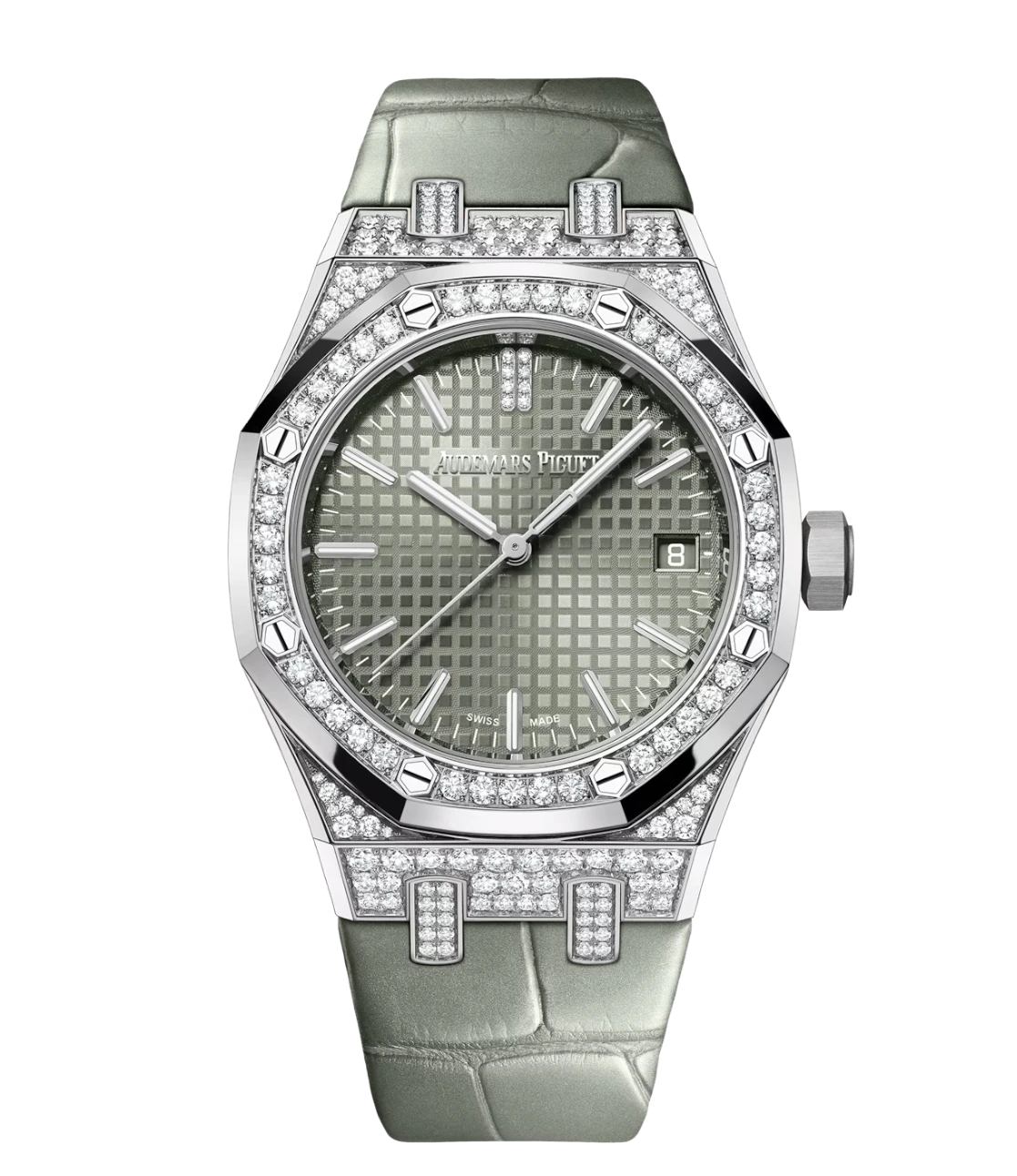 Audemars Piguet Royal Oak Selfwinding 18-carat white gold and Green ...